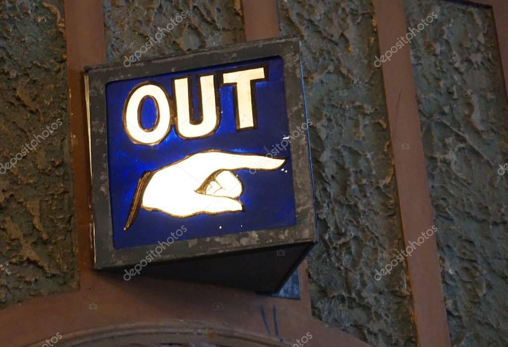 Images: vintage exit sign | Vintage exit sign pointing the wait out ...
