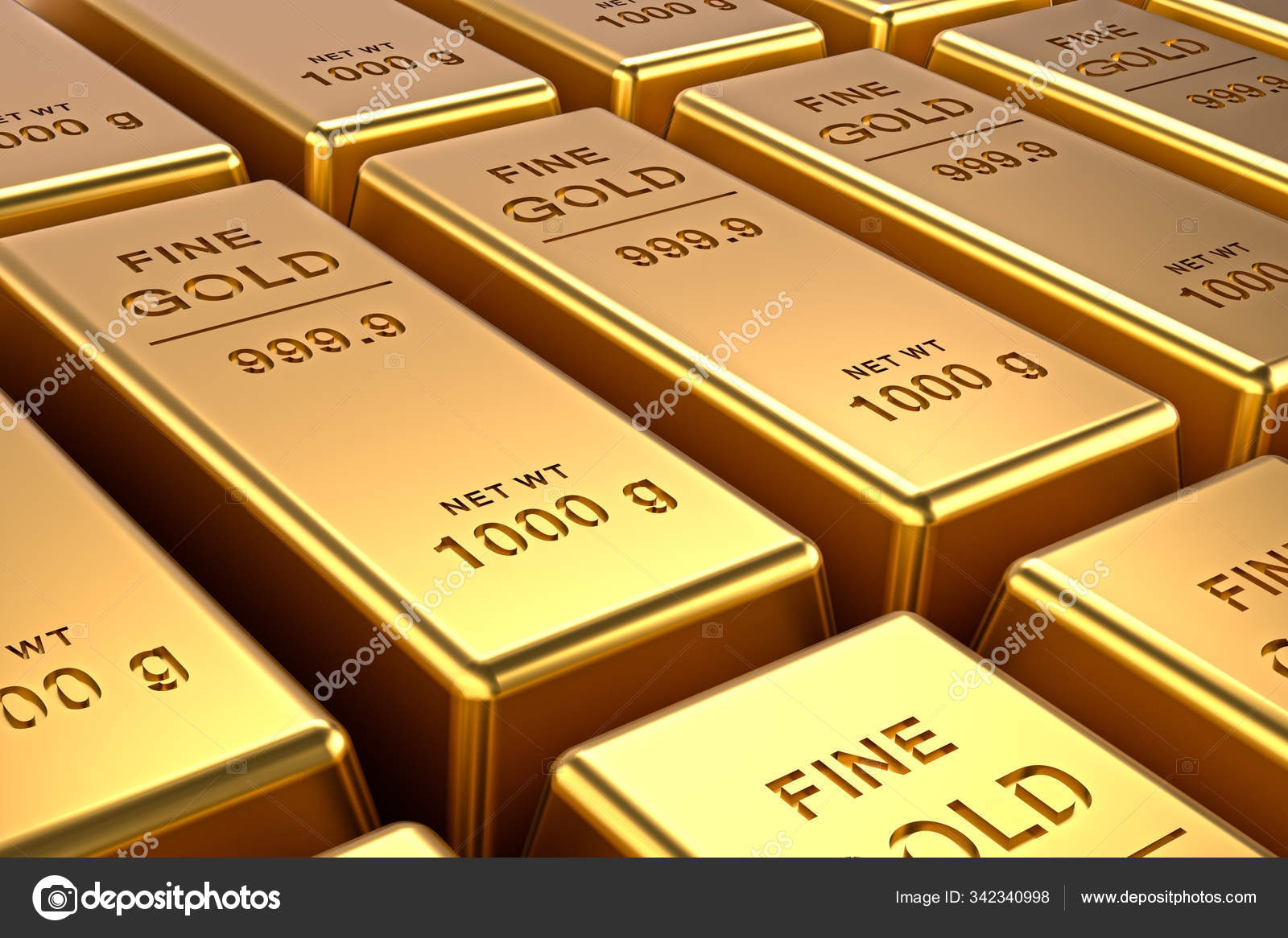 Gold bars background. Financial concepts. 3D illustration Stock Photo ...