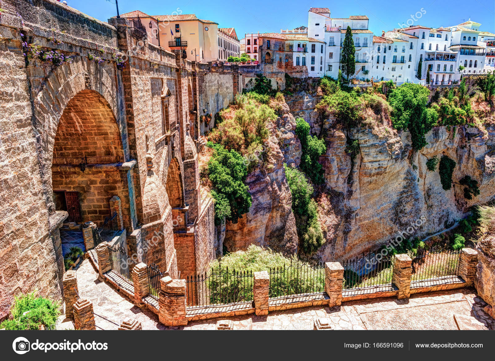 Ronda, Spain, a landscape with the Tajo Gorge — Stock Photo © Romas_ph ...