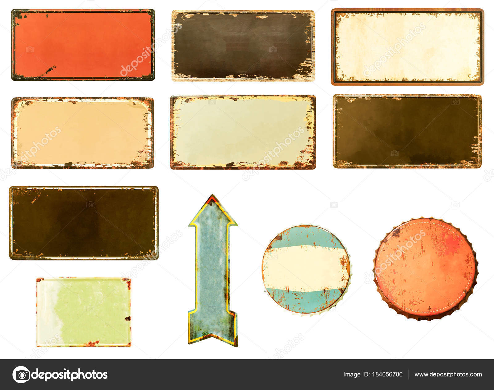 Collection of retro frame or signboard plates or plaques with is ...