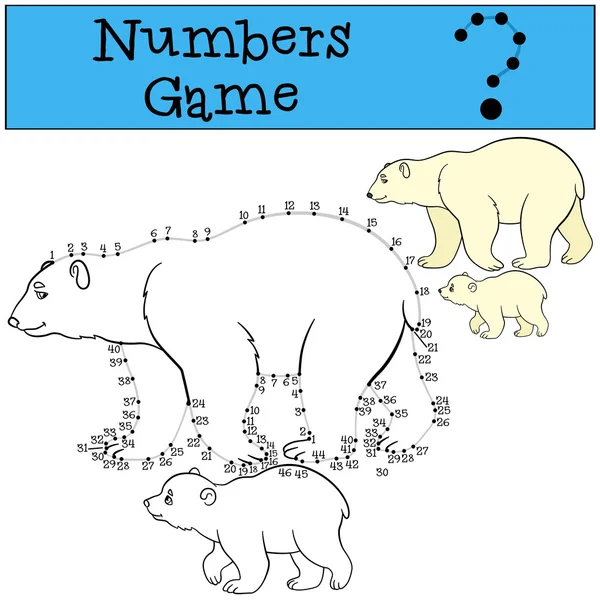 Educational game: Numbers game with contour. Cute polar bear smi Stock ...