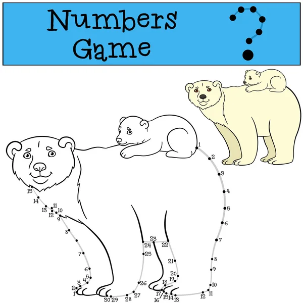 Educational game: Numbers game with contour. Cute polar bear smi Stock ...