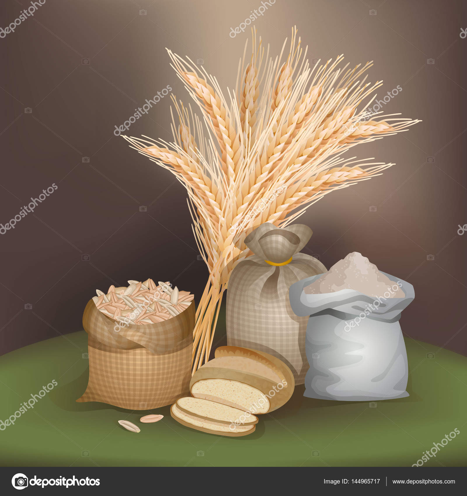 Illustration with rye foodstuff Stock Vector Image by ©Ksena-Shu #144965717