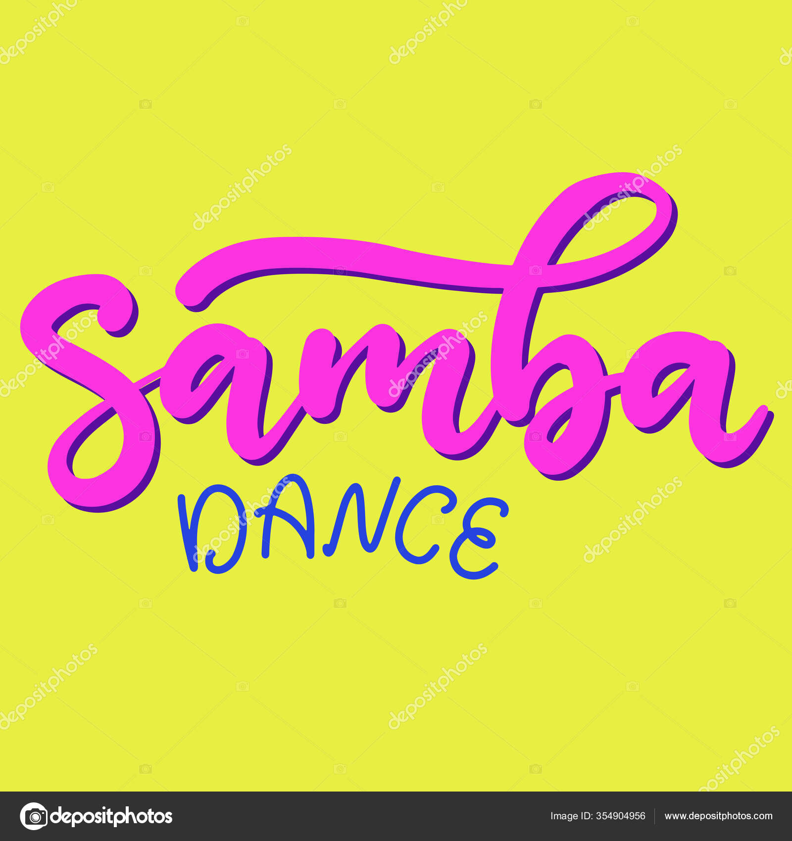 Samba dance class lettering vector illustration. Design template for ...