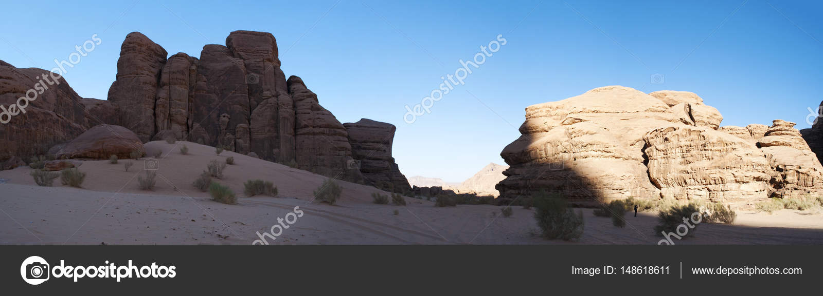 Jordan: jordanian landscape and desert of the Wadi Rum, known as Valley ...