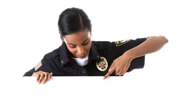 Police: Officer Points Upwards — Stock Photo © sjlocke #164849950