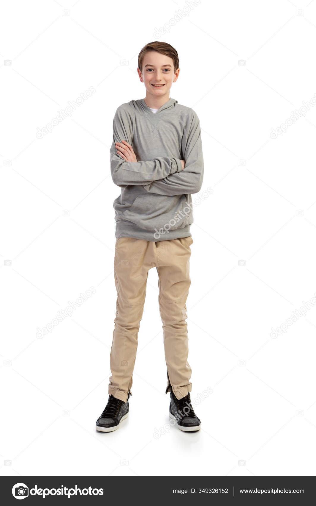 Group Kids Various Poses Props Isolated White Background Stock Photo by ...