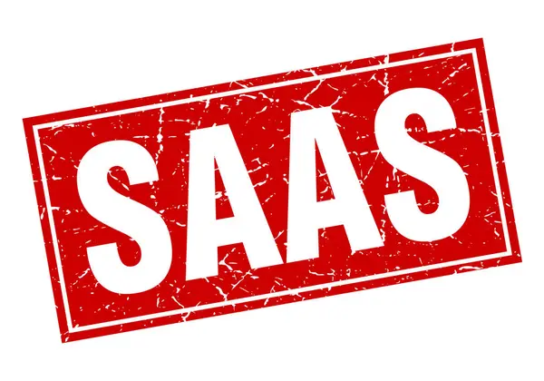 Saas Sticker Saas Rectangular Label Isolated White Background Stock ...