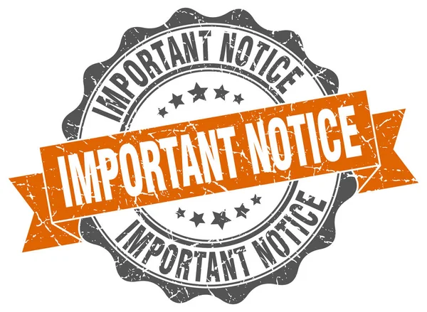 Important notice stamp — Stock Vector © roxanabalint #57863835