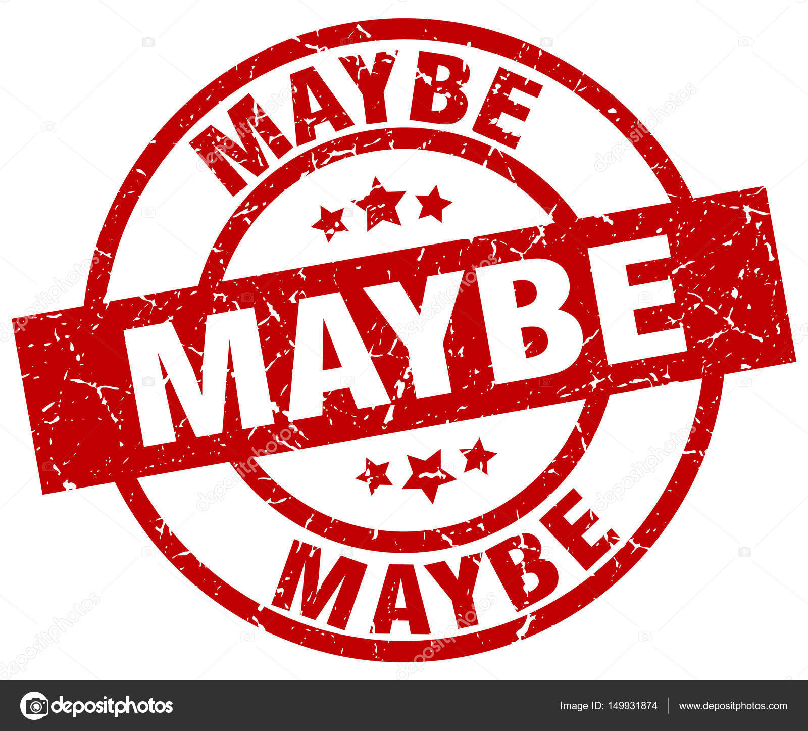 Maybe round red grunge stamp Stock Vector by ©Aquir014b 149931874