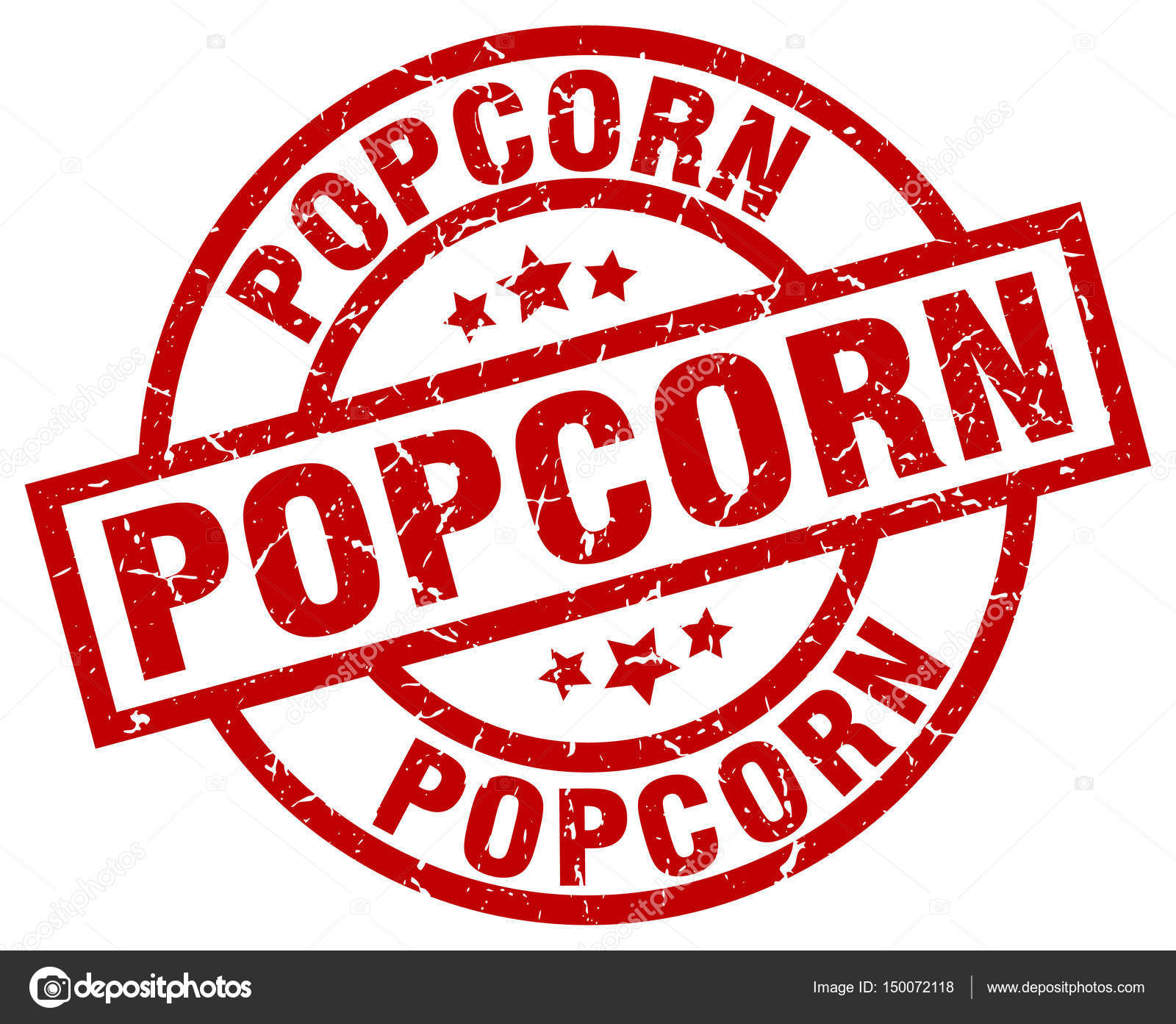 Popcorn ronde rode grunge stempel stockvector door ©Aquir014b 150072118