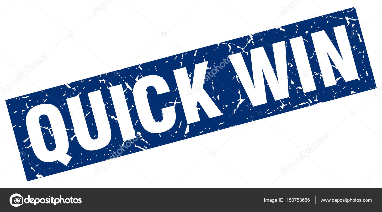 Square grunge blue quick win stamp — Stock Vector © Aquir014b #150753656