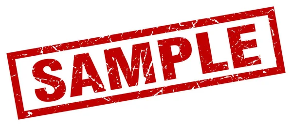 Sample red square grungy stamp isolated on white background — Stock ...