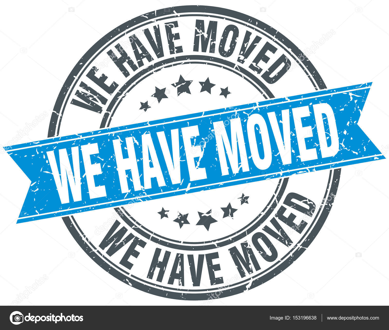 We have moved round grunge ribbon stamp Stock Vector by ©Aquir014b ...