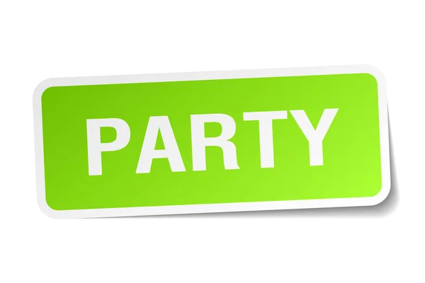Party Sticker Party Rectangular Label Isolated White Background Stock ...