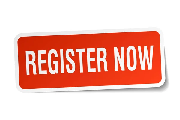 Register Now Sticker Register Now Rectangular Label Isolated White ...