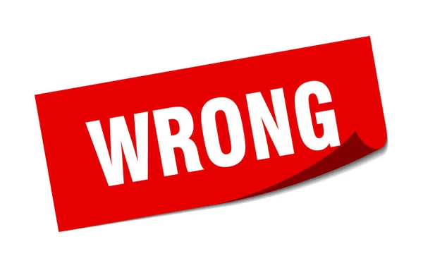 Wrong Sticker Wrong Rectangular Label Isolated White Background Stock ...