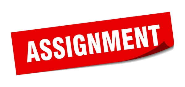 Assignment Sticker Assignment Rectangular Label Isolated White ...