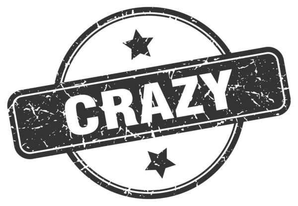 Crazy Sticker Crazy Rectangular Label Isolated White Background Stock ...