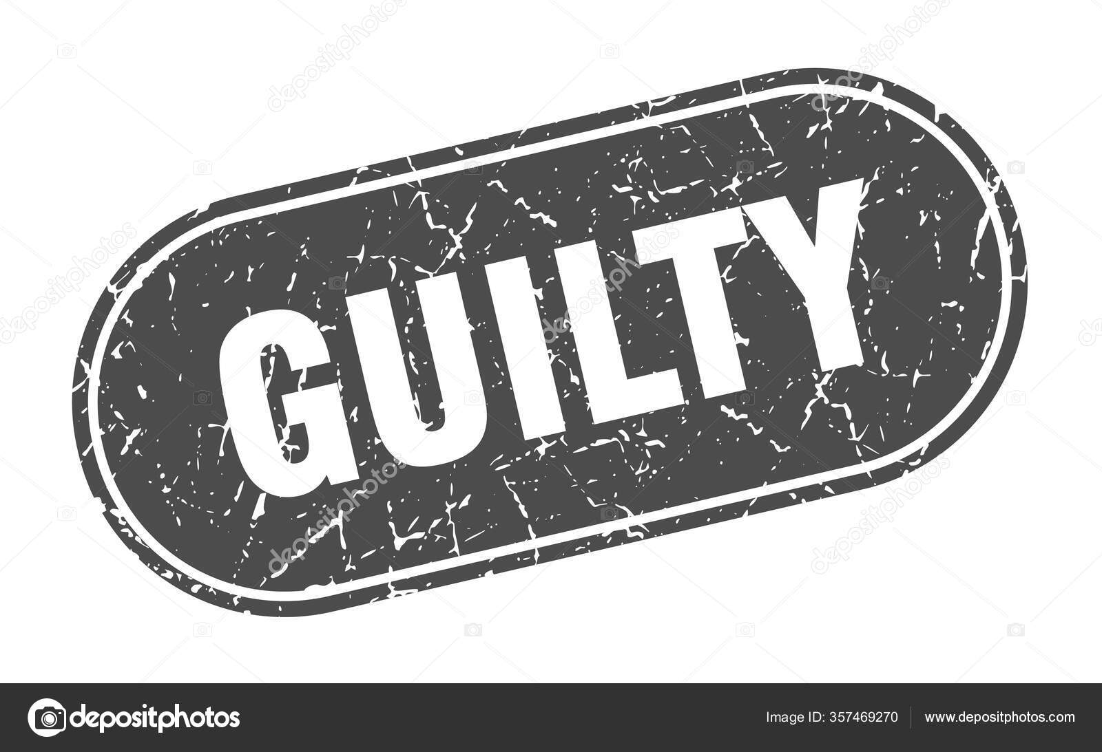 Guilty Sign Guilty Grunge Black Stamp Label Stock Vector Image by ...