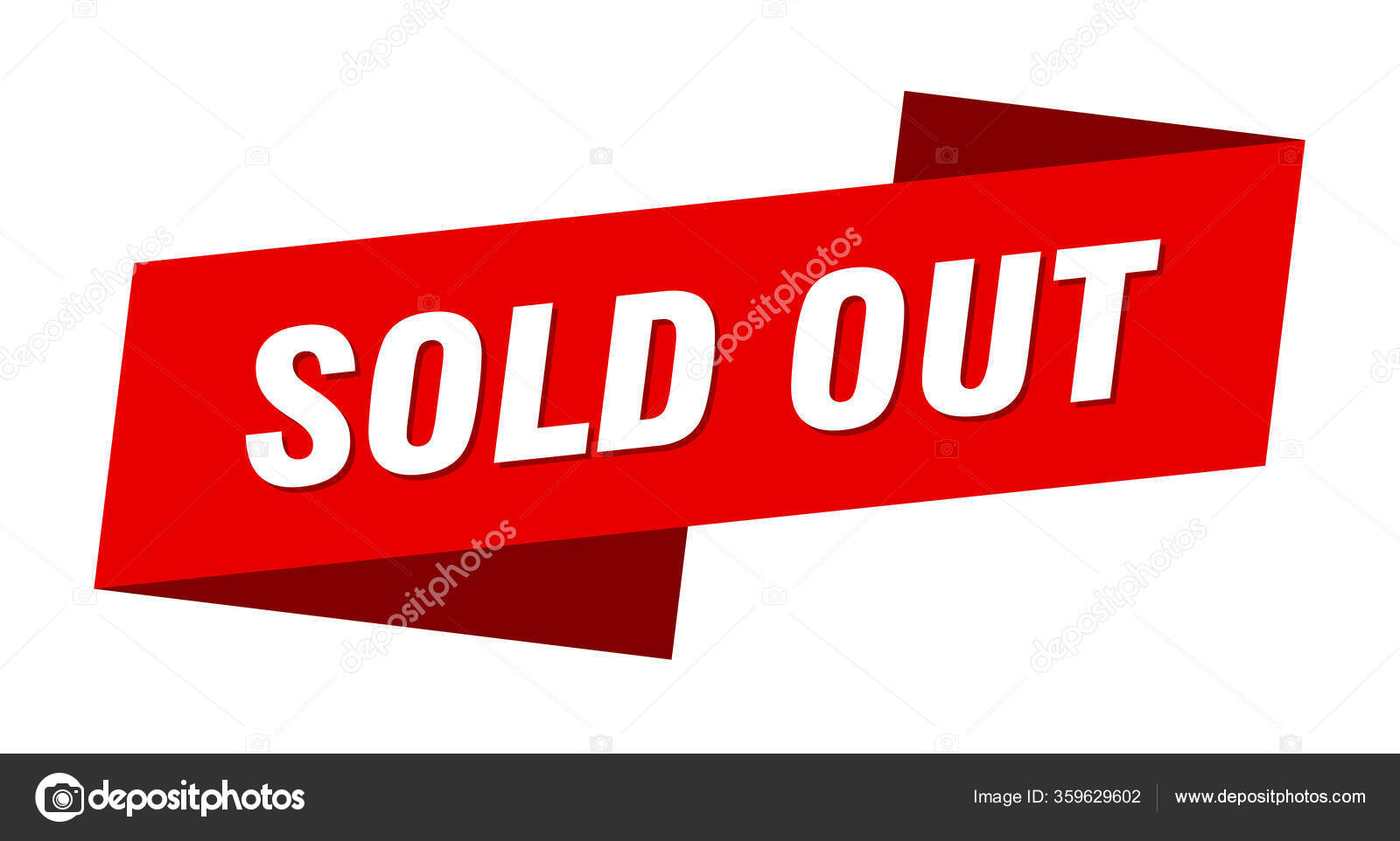 Sold Out Banner Template Sold Out Ribbon Label Sign Stock Vector by ...