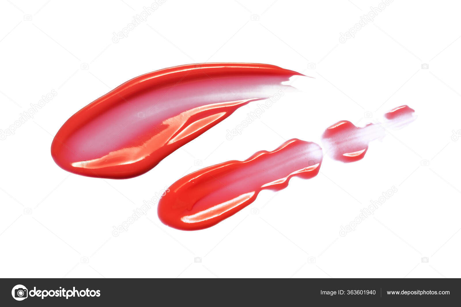 Liquid Lipstick Swatch Smear Smudge Isolated White Lip Gloss Texture ...