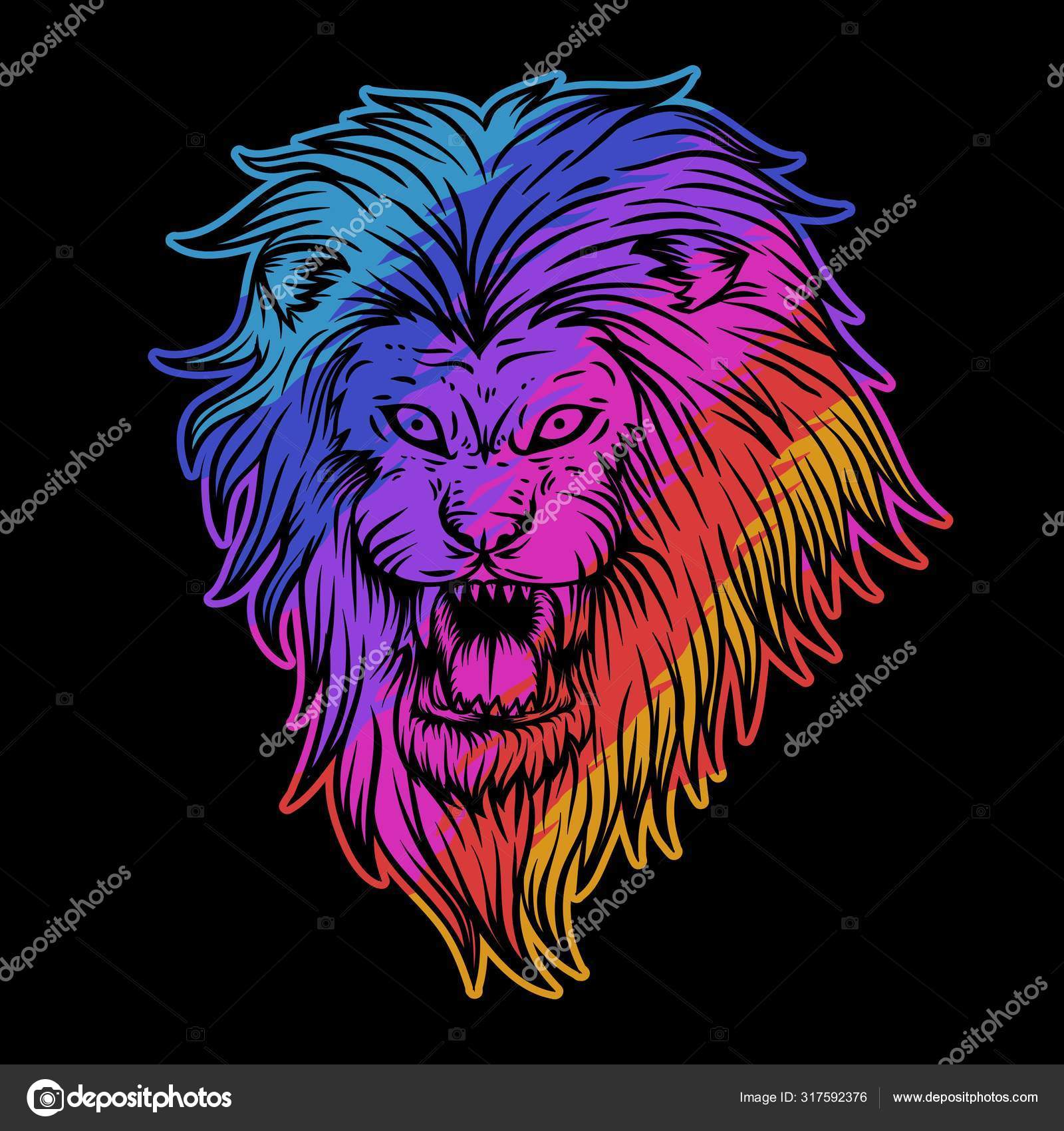 Angry Lion Colorful Vector Illustration Stock Vector Image by ©andypp ...