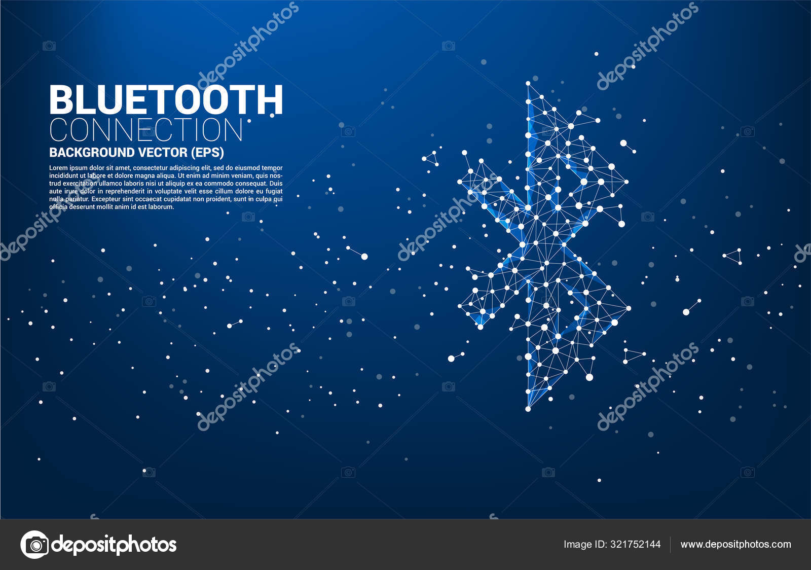 Vector bluetooth icon from dot connect line polygon . background ...