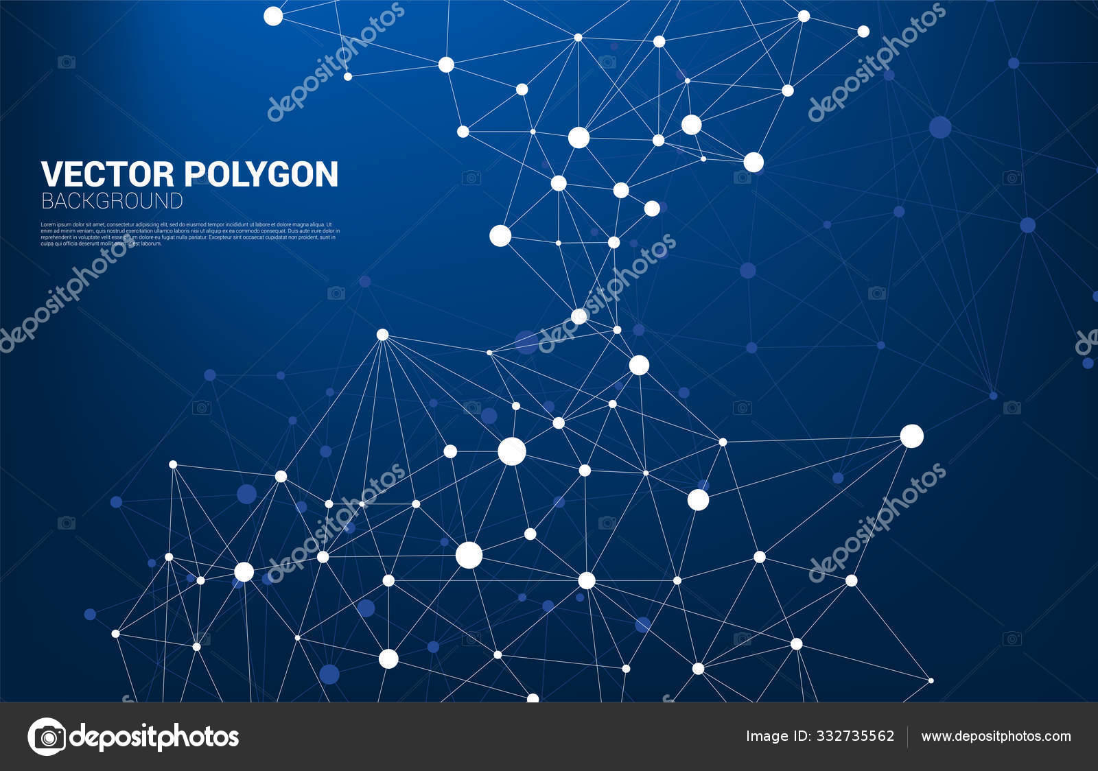 Netzwerk verbindet Punkt-Polygon-Hintergrund. Konzept des ...