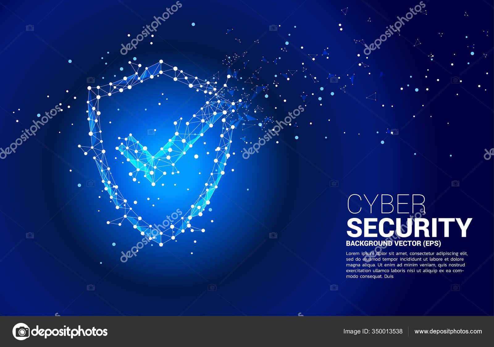 Protection Shield Icon Dot Connect Line Polygon Network Concept Guard ...