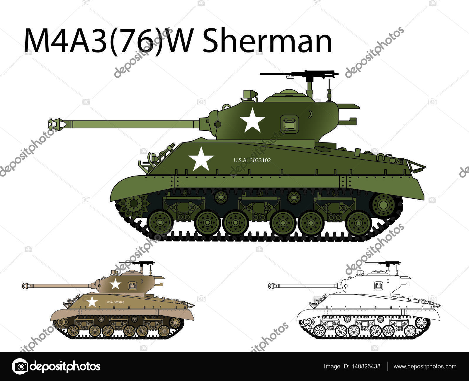 American WW2 AFV Stock Vector by ©hunorolah 140825438