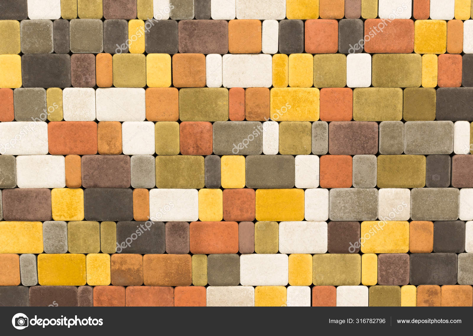 Paving Slabs Stones Rectangular Square Shapes Different Colors Laid Out ...