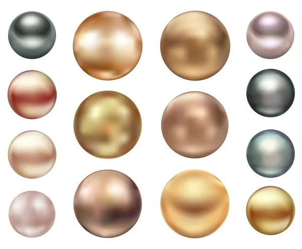 Set Large Sea Pearls Different Colors Stock Vector Image by ©Lyotta_Li ...
