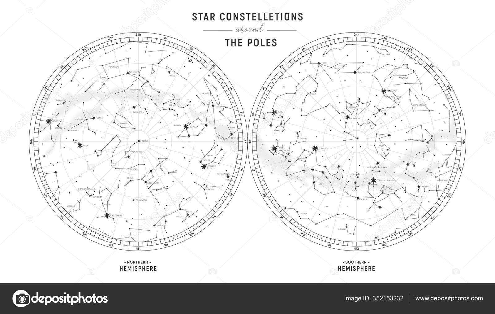 Star constellations around the poles. Stock Vector Image by ©DashaG ...
