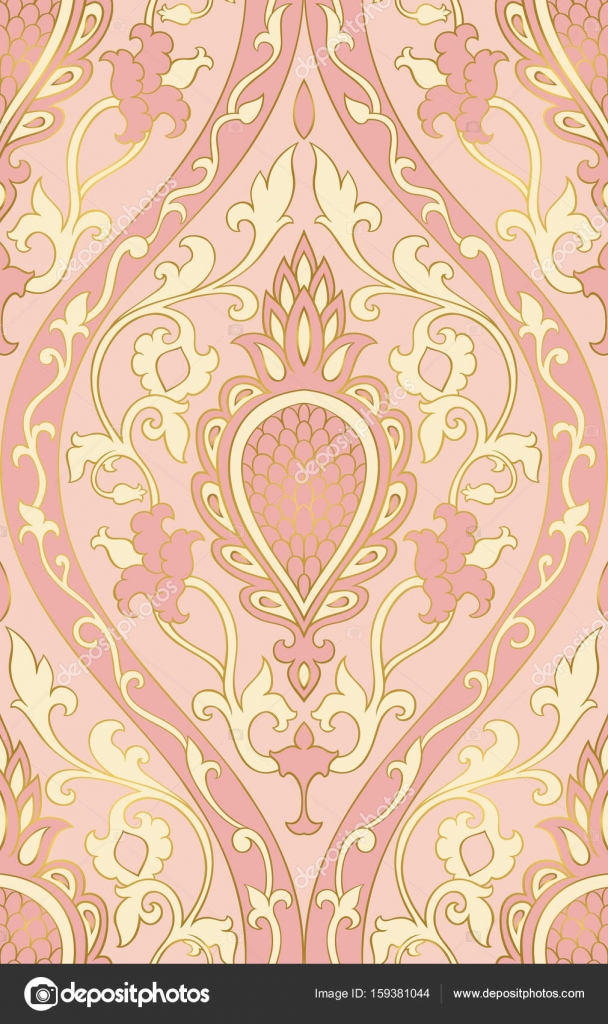 Pink pattern with damask. Stock Vector Image by ©matorinni #159381044