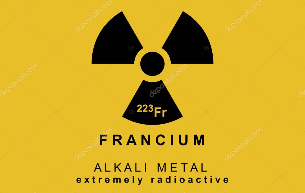 Francium, extremadamente radioactivo. Un elemento químico con el ...