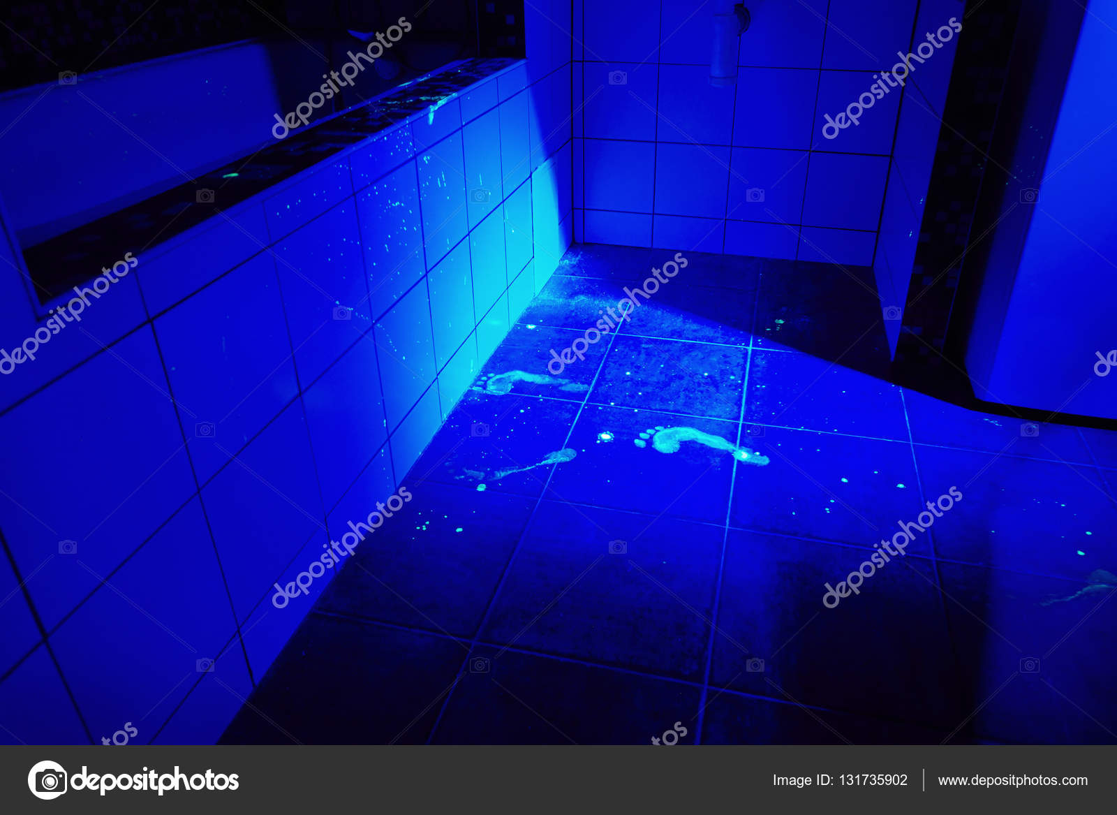 Crime scene under UV light Stock Photo by ©Couperfield 131735902