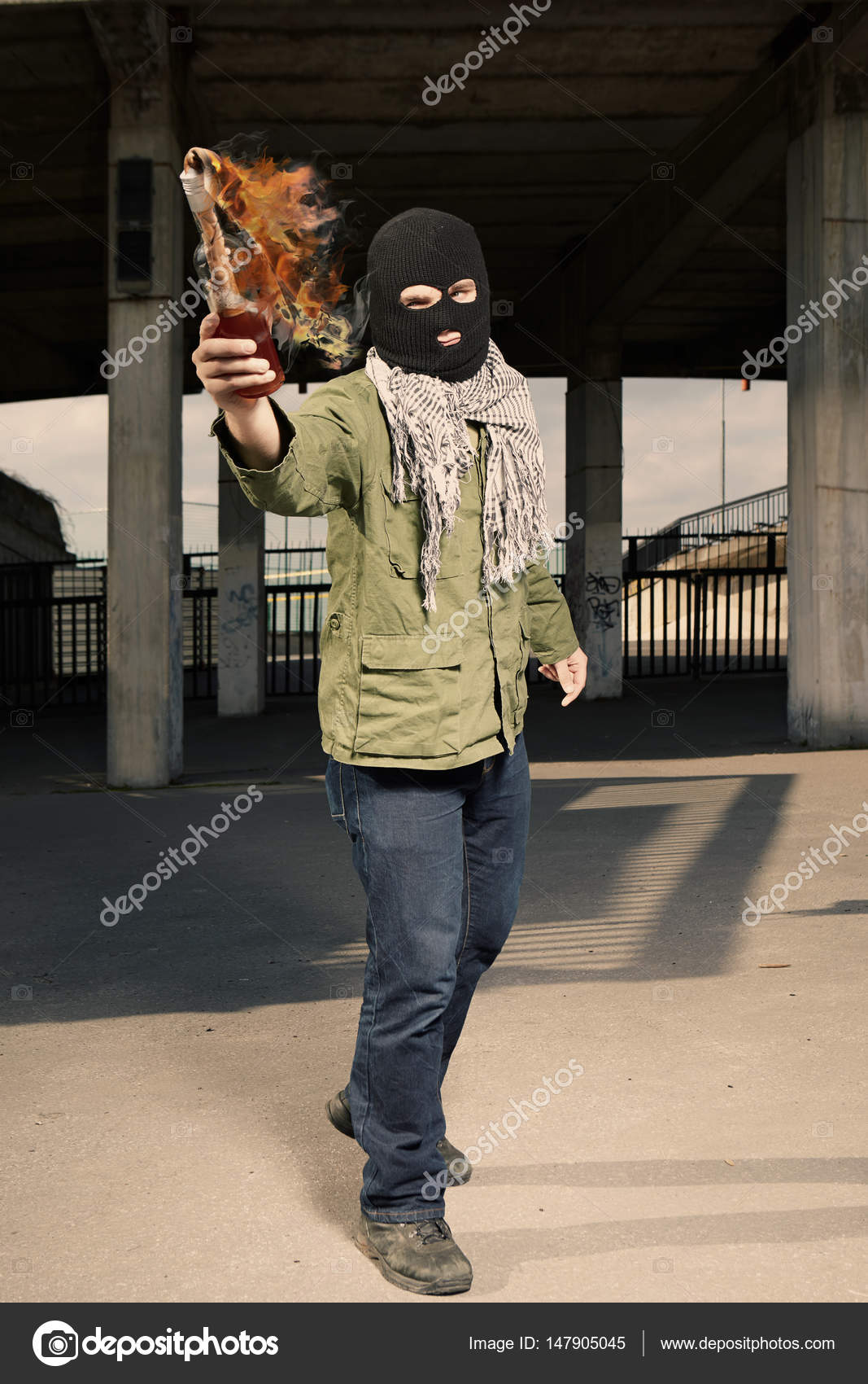 Throwing Molotov Cocktail