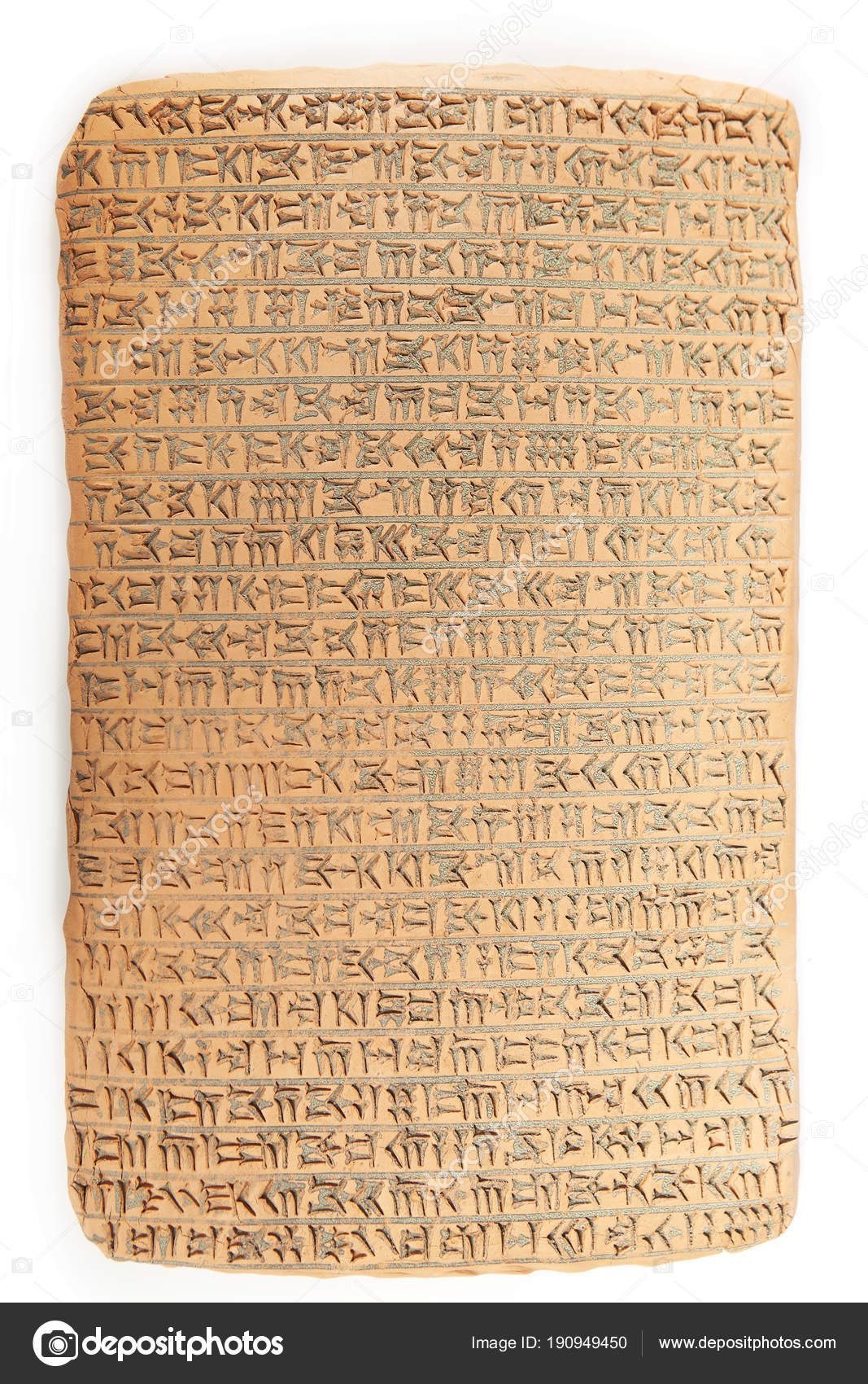 Ancient Type Akkad Empire Style Cuneiform Writing Brown Clay Rest ...