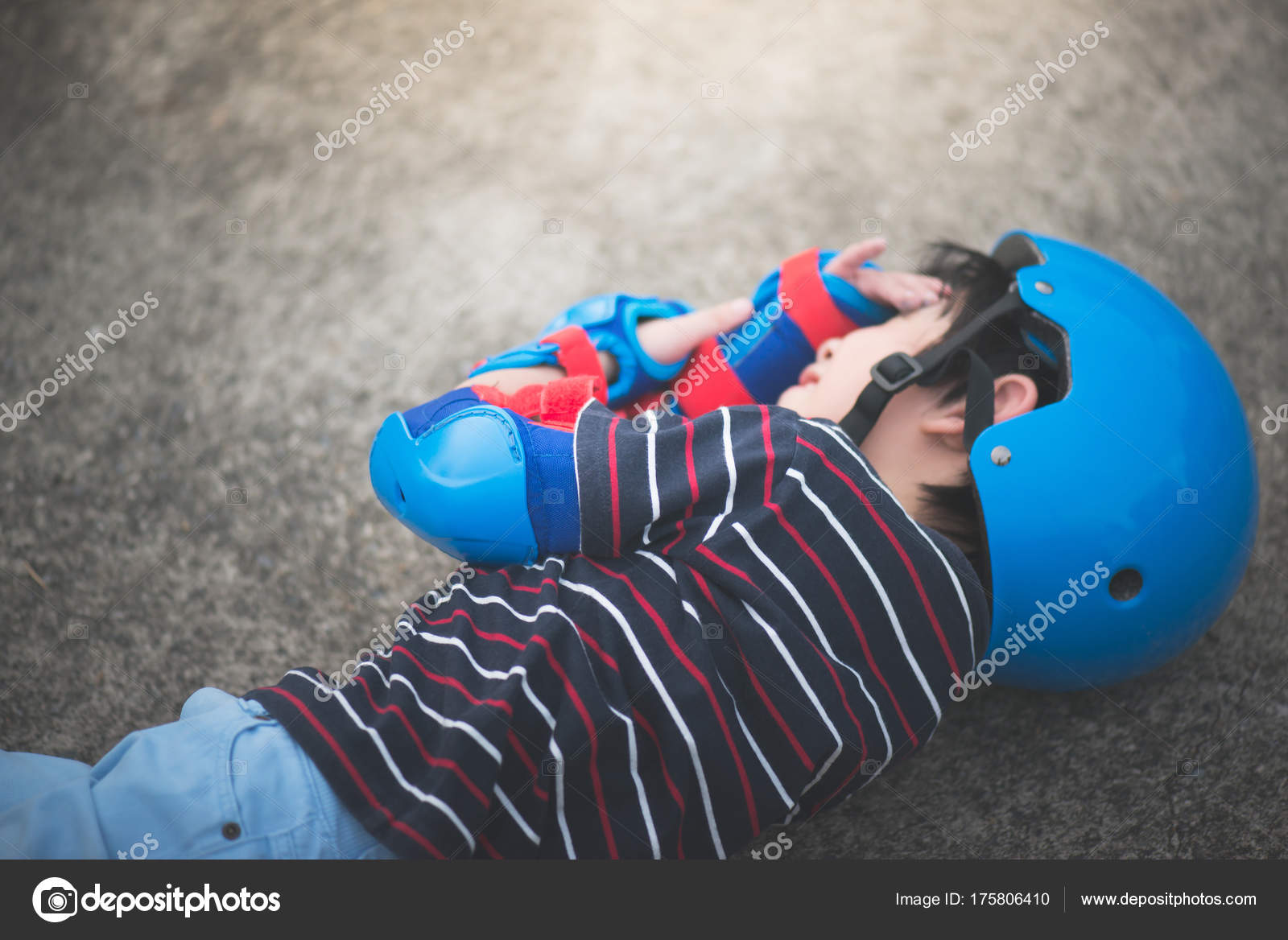 Asian Child Falls While Rollerblading Park Stock Photo by ©lufimorgan ...