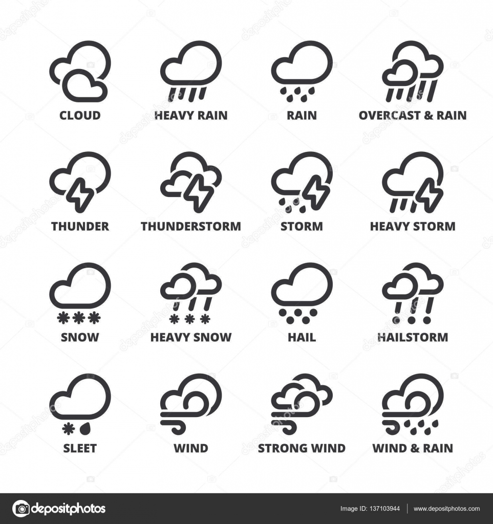 Weather Symbols Black And White