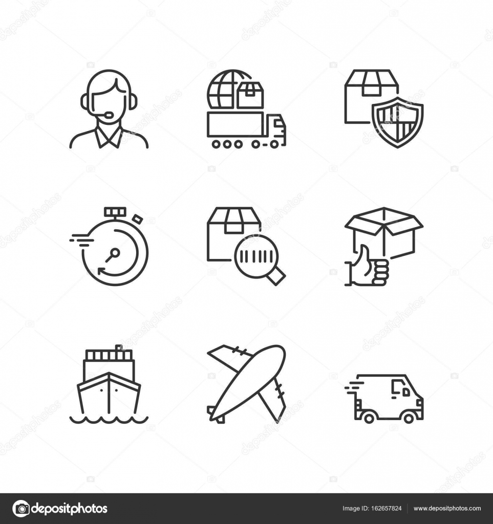 Outline icons. Transport service Stock Vector Image by ©spiral_media ...