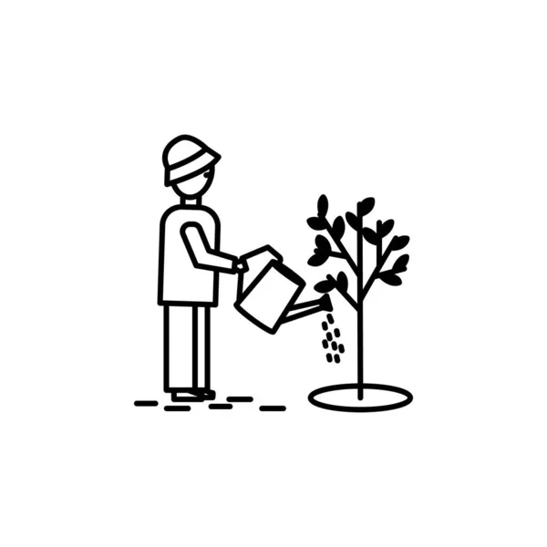 Niño sembrando arbol para pintar Vektor Stok, Ilustrasi Niño sembrando ...