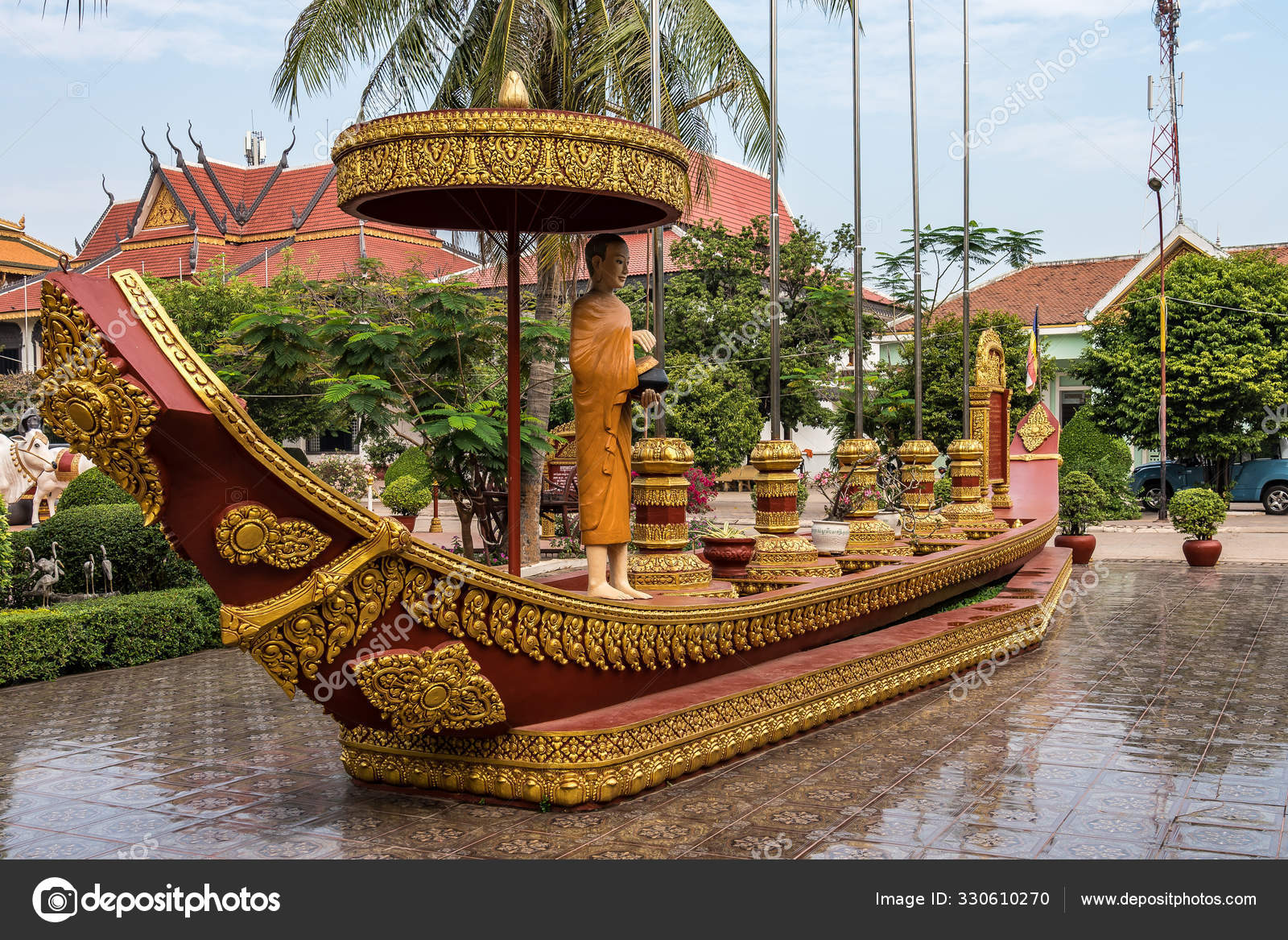 Wat Preah Prom Rath in Siem Reap, Angkor, Cambodia. – Stock Editorial ...
