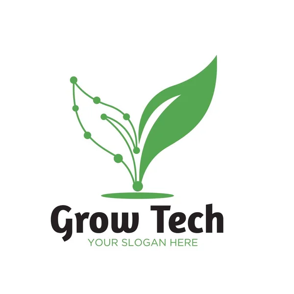green tech natural logo designs - Stock Image - Everypixel