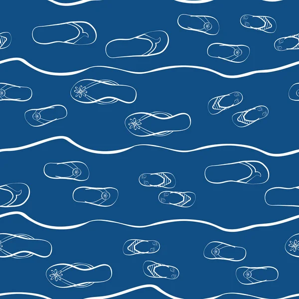 Seamless flip flop shoe vector pattern background. Modern hand drawn Memphis design sandals on ...