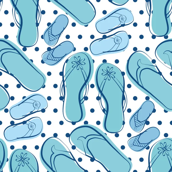Seamless flip flop shoe vector pattern background. Modern hand drawn Memphis design sandals on ...