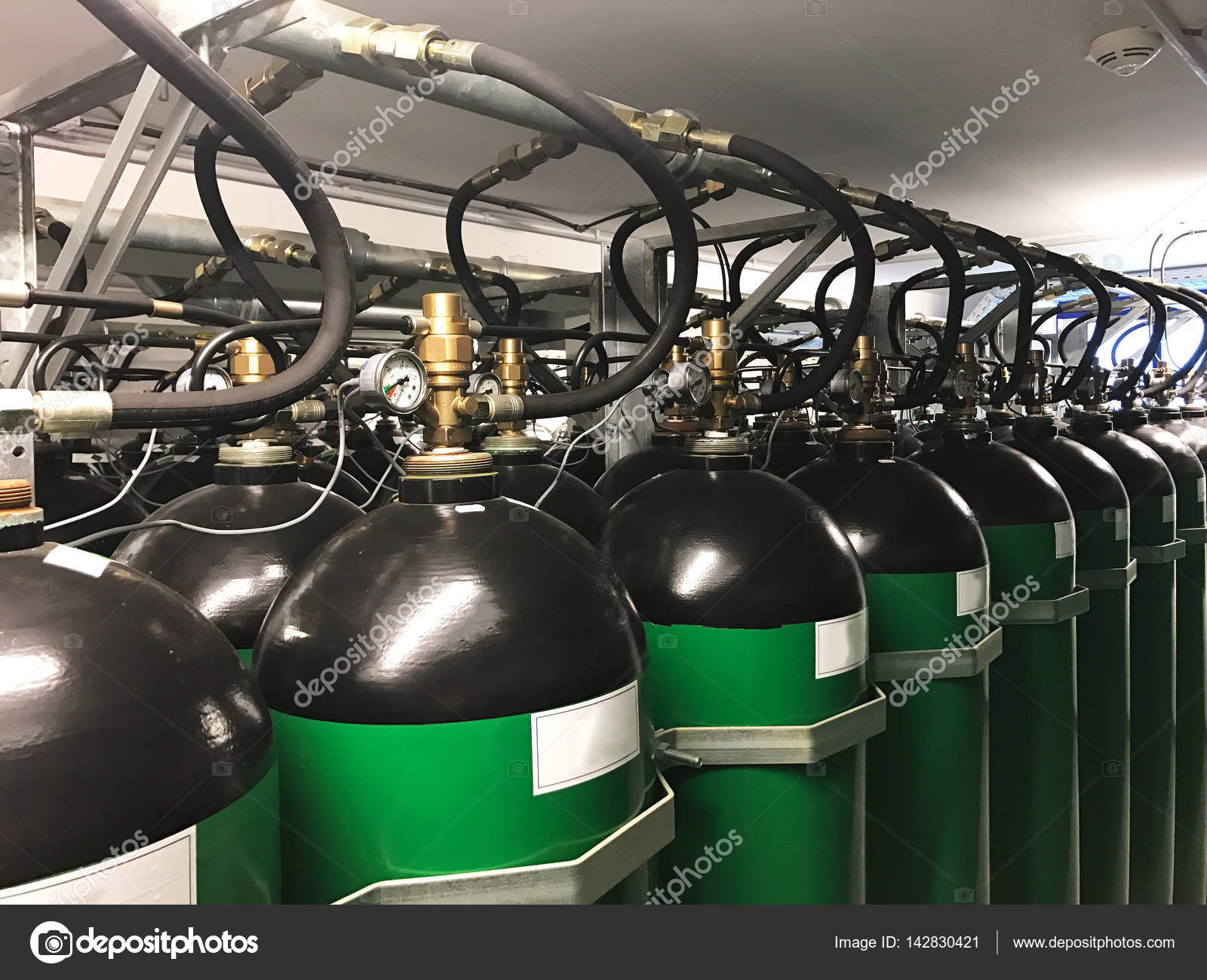 CO2 fire extinguishing system for a data center Stock Photo by ...