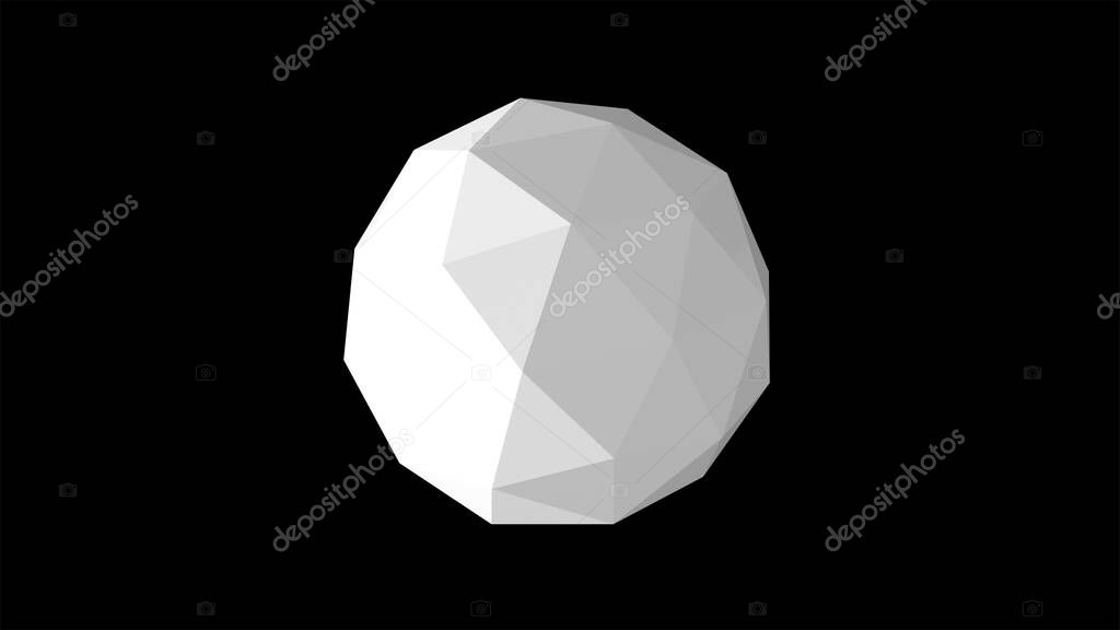 Representación en 3D de una esfera blanca geométrica esférica compuesta ...