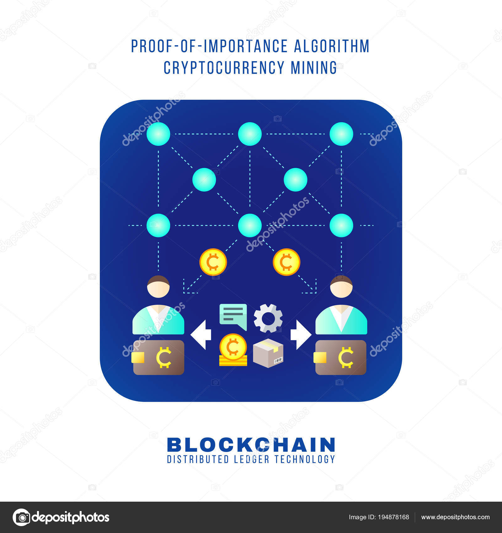 Blockchain distribuido libro mayor tecnología ilustratio Vector de ...